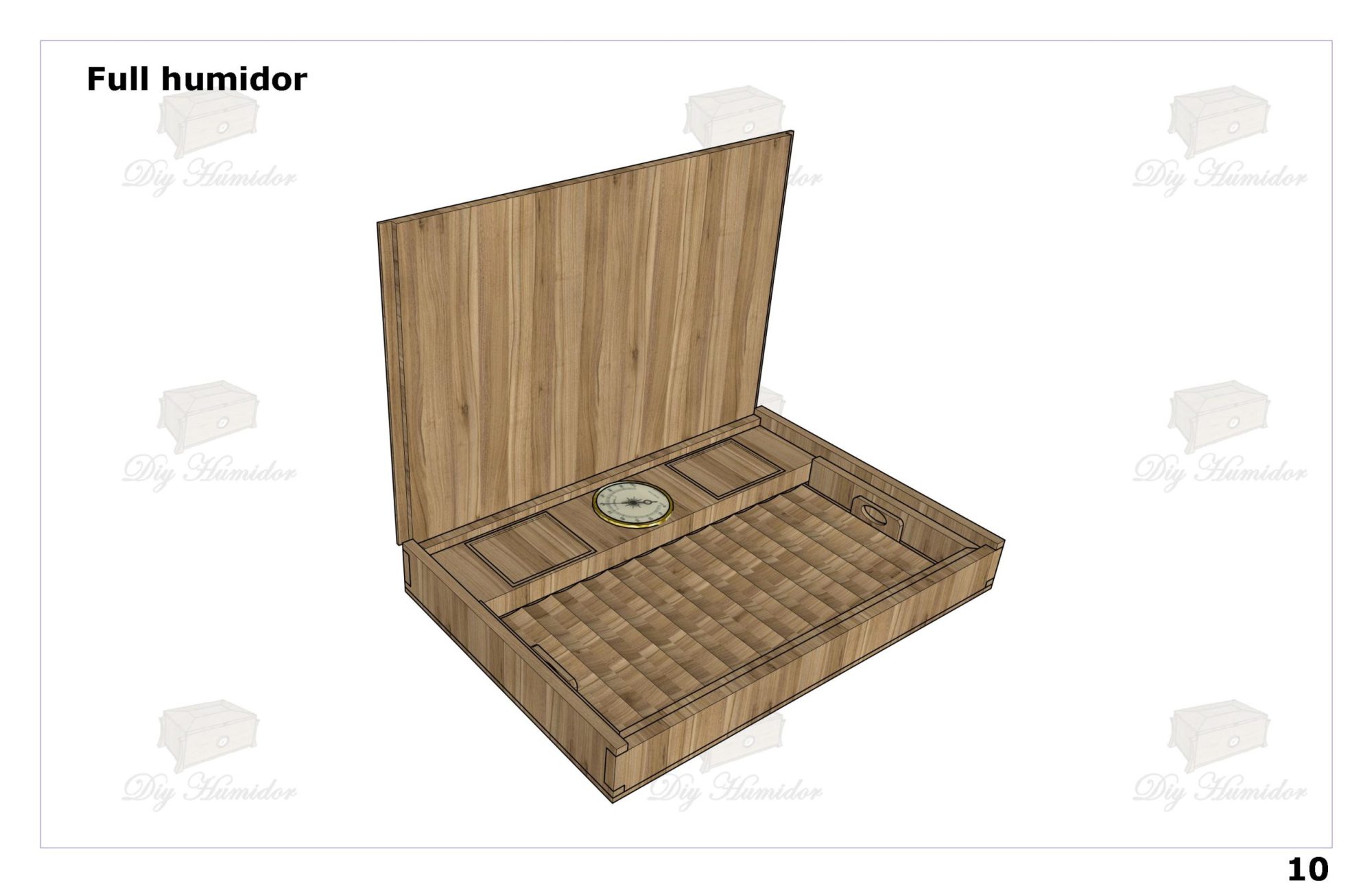 Small Woodworking Humidor With Inner Tray Plan, Small Professional ...