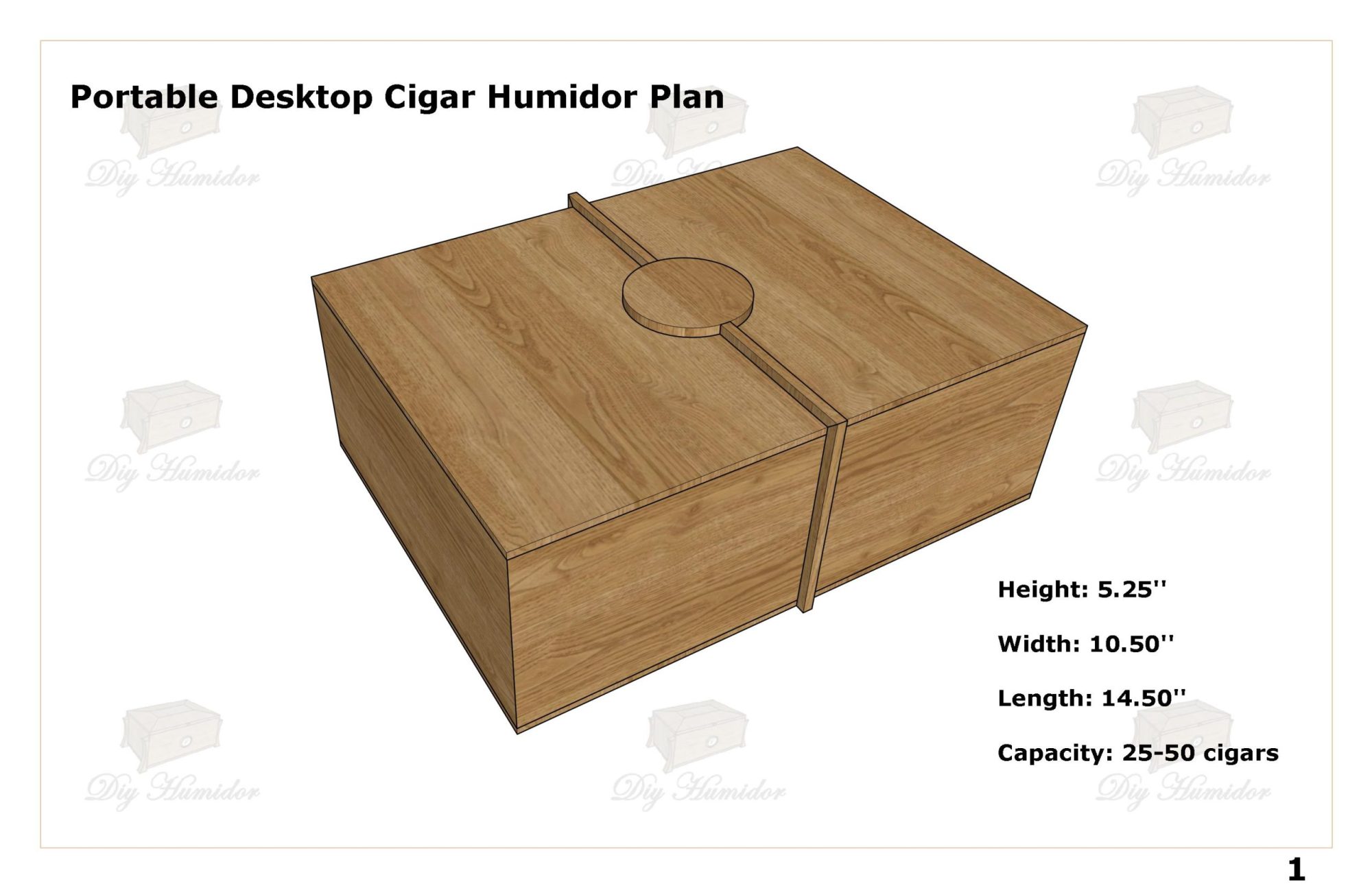 Portable Desktop Cigar Humidor Plan, Small Woodworking Humidor Plans ...