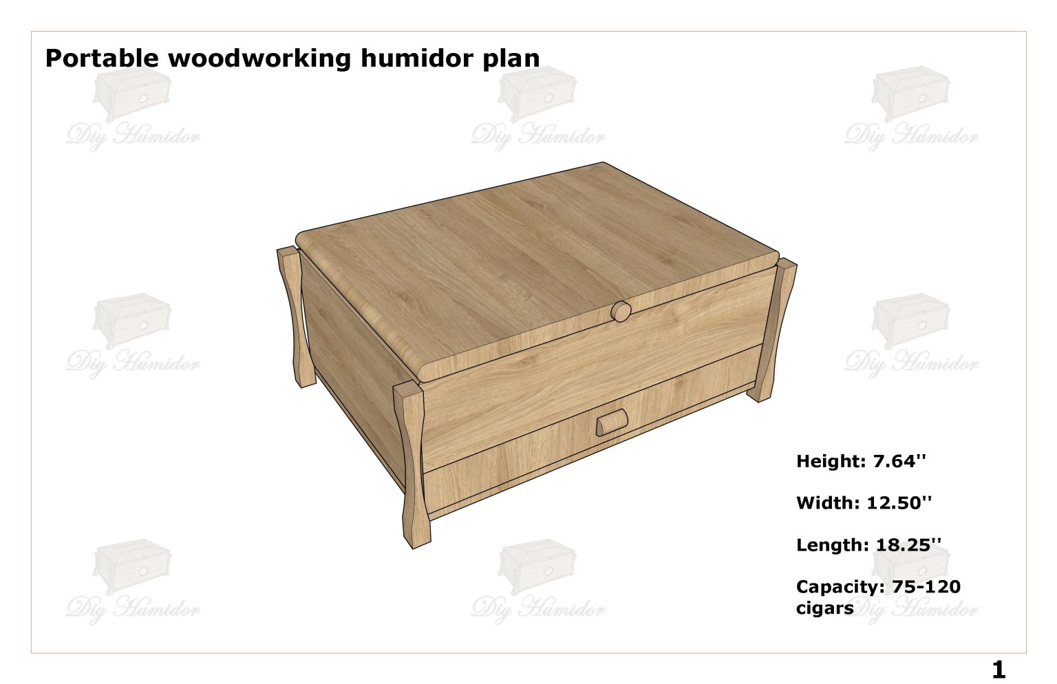 Portable woodworking humidor plan, Humidor with legs Woodworking Plan ...