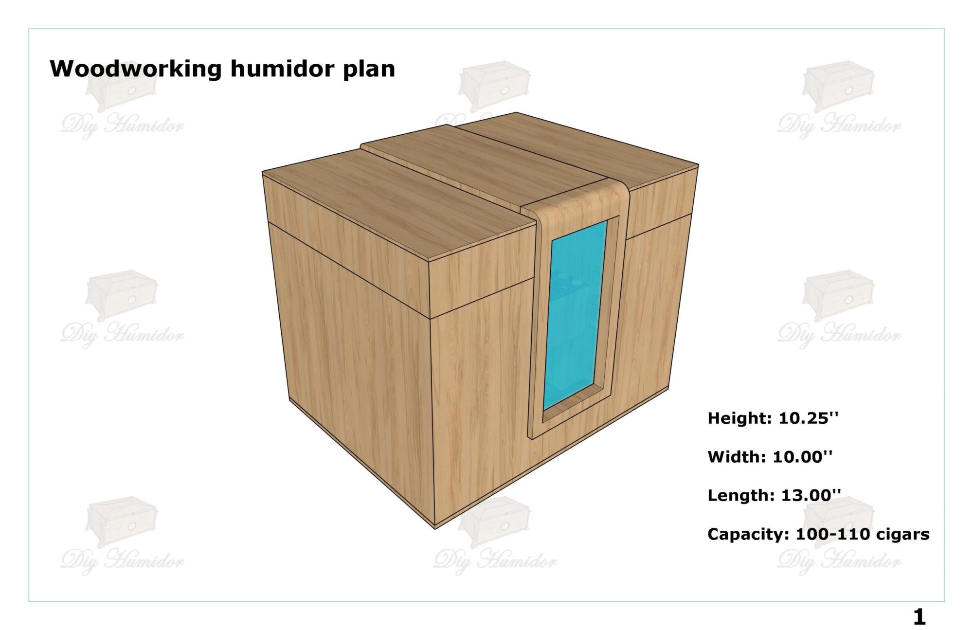 Dovetail DIY Small Cigar Humidor Plan PDF, DIY Humidor Plan, Small ...